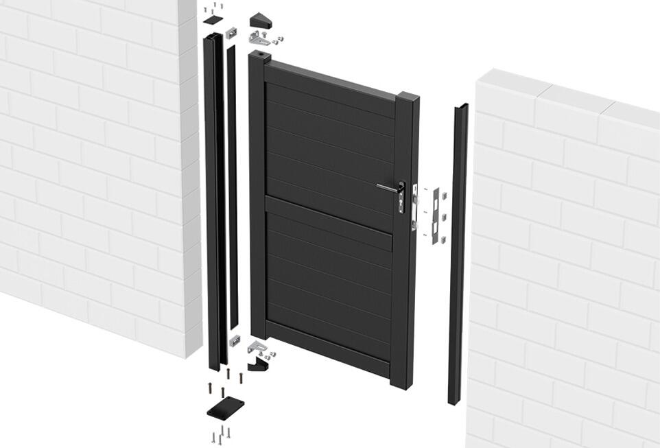 Aluminium 80 x 50mm Surface Mount Pedestrian gate posts