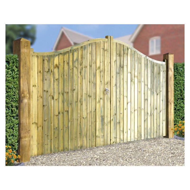 Drayton Shaped Top Tall Double Driveway Gate