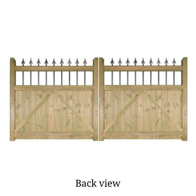 Hampton Flat Top Low Double Driveway Gates