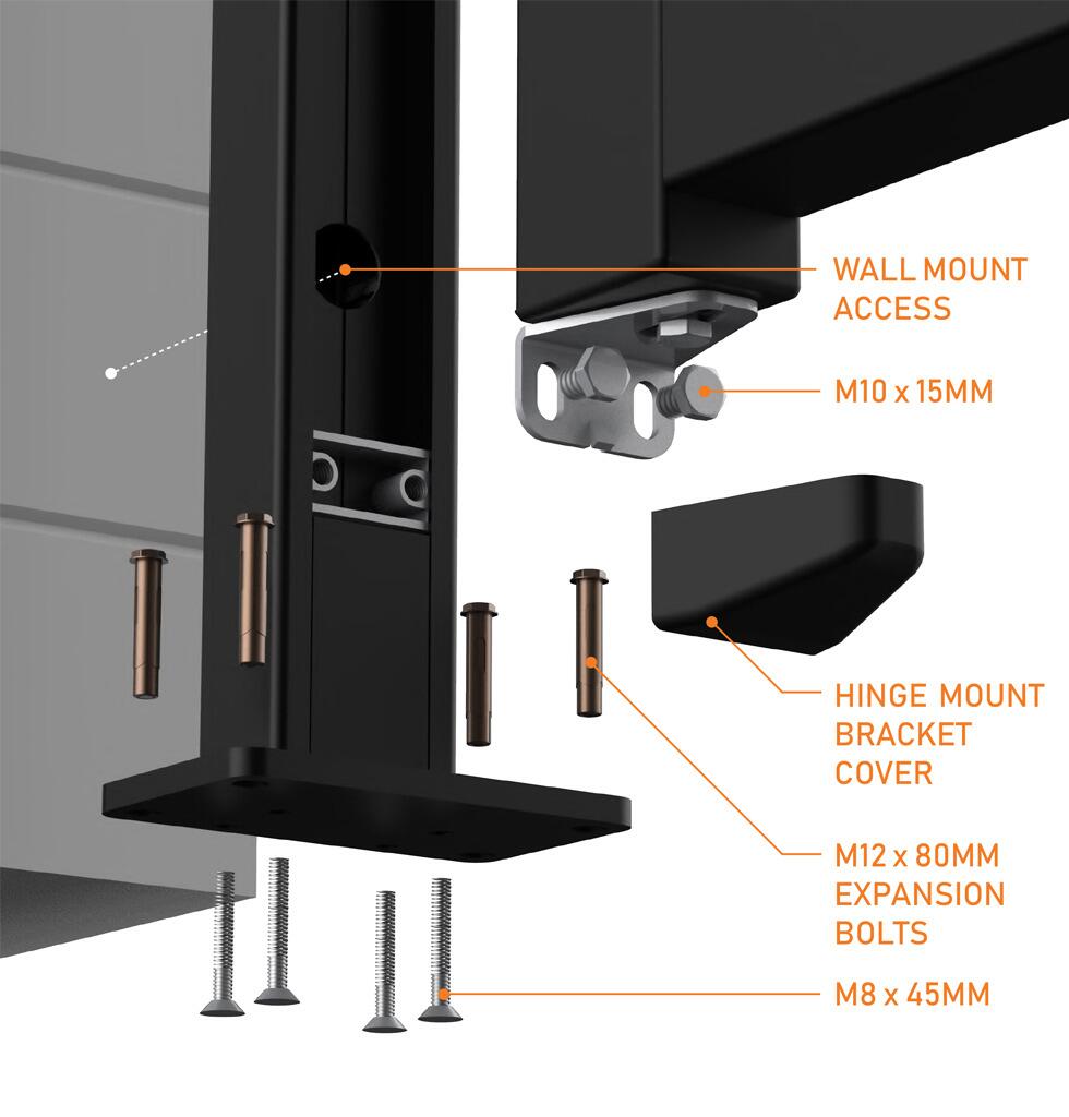 Aluminium 80 x 50mm Surface Mount Pedestrian gate posts