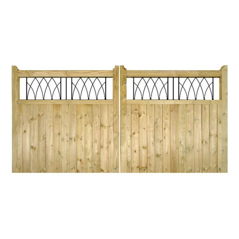 Windsor Flat Top Low Double Driveway Gates