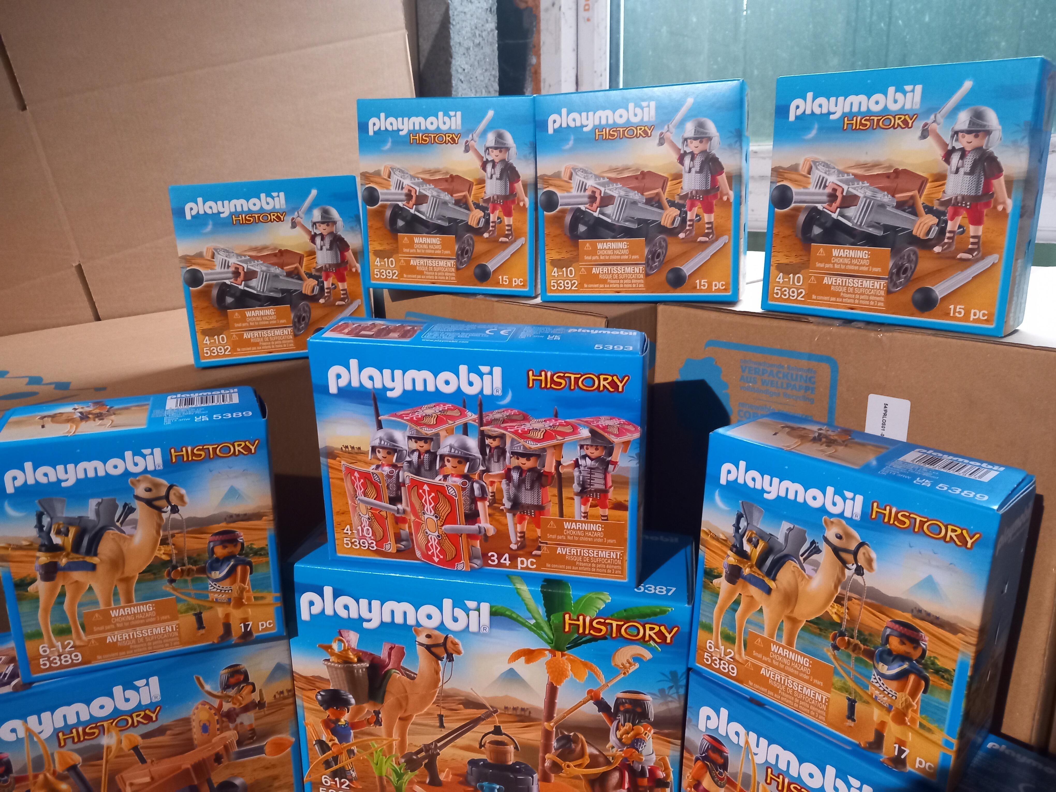Playmobil 5393 & 5391 History Roman Troop 6 Figures Plus Chariot Set