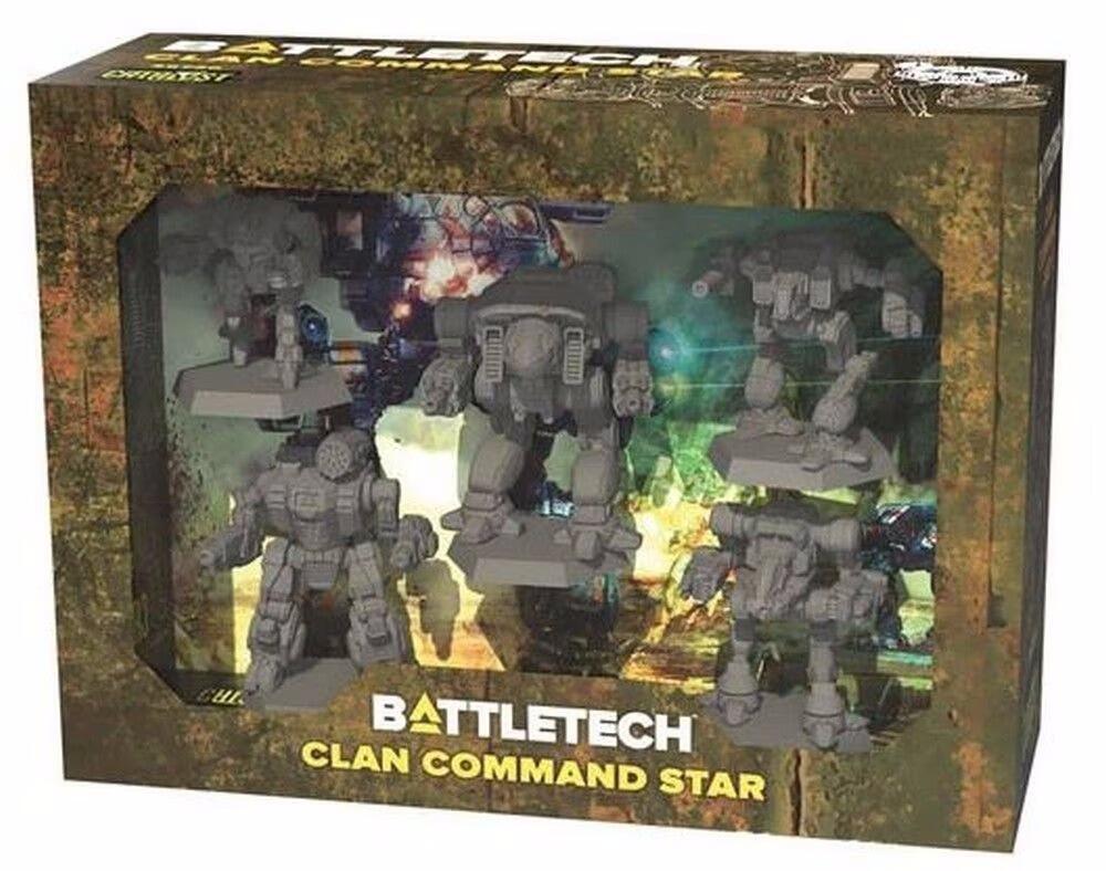 BattleTech Clan Command Star – 5 Plastic Mech Miniatures + Pilot Cards ...