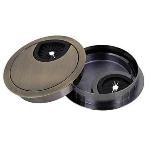 50mm PC Computer Desk Bronze effect Grommet Table Cable Tidy Wire Hole ...