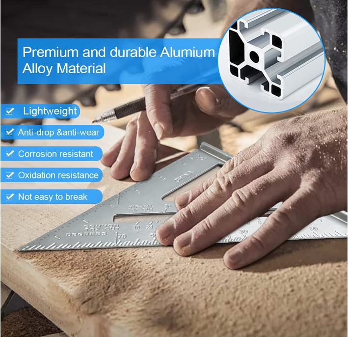 7” Carpenters Roofing Rafters Joiner Aluminium Angle Square Triangle ...