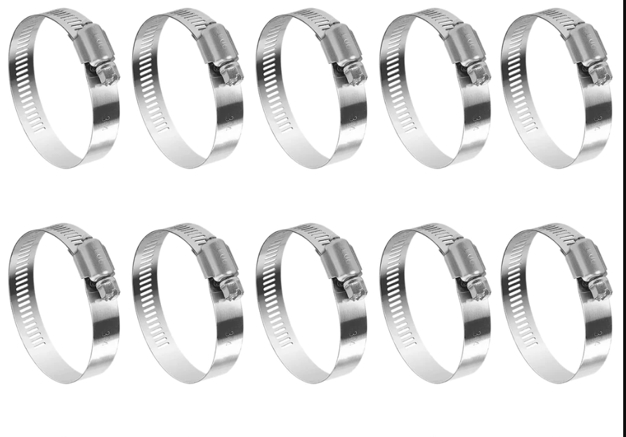 10 Pack Stainless Steel Hose Clamps Jubilee Type Pipe Tube Clips 21mm ...