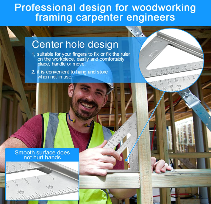 7” Carpenters Roofing Rafters Joiner Aluminium Angle Square Triangle ...