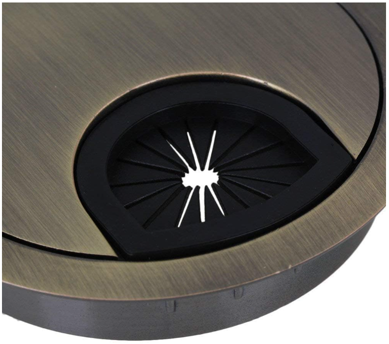 50mm PC Computer Desk Bronze effect Grommet Table Cable Tidy Wire Hole ...