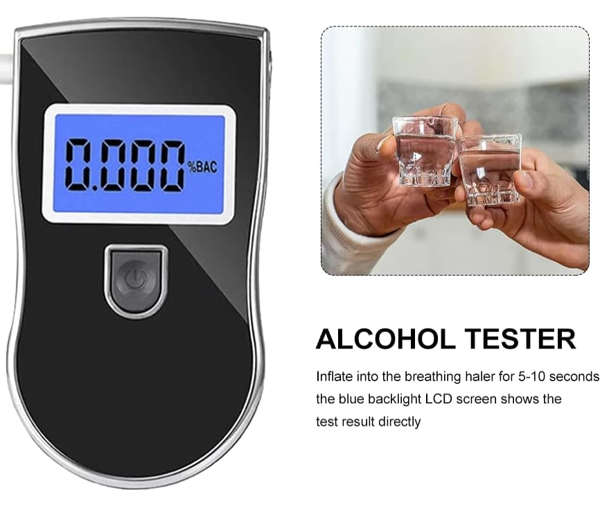 Police Professional LCD Digital Breath-Alcohol Tester Breathalyser Self ...