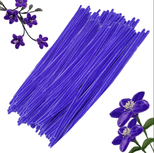 30cm Chenille Arts & Craft Stems Pipe Cleaners Flexible Bendy Green ...