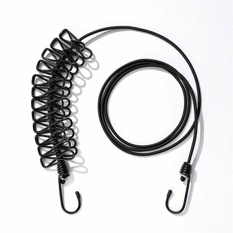 Travel Camping Washing Line Long Compact 12 Peg Portable clothes Line ...