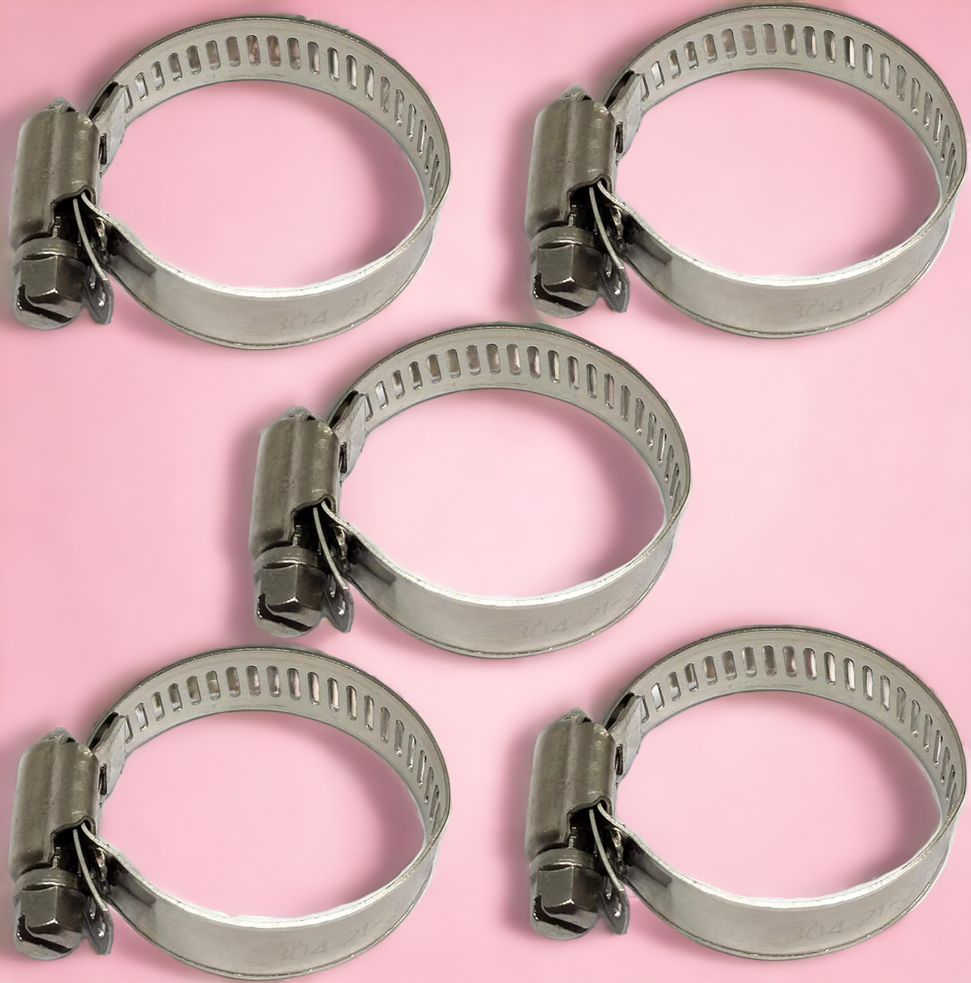 10 Pack Stainless Steel Hose Clamps Jubilee Type Pipe Tube Clips 21mm ...