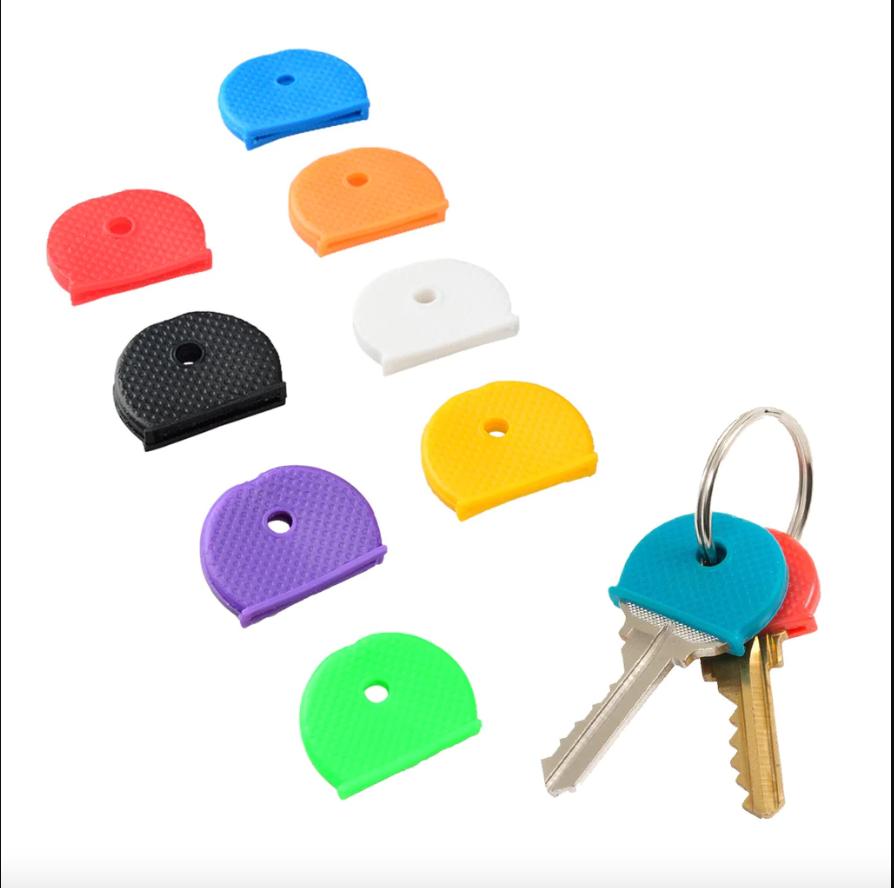 32 Pack Key Cap Covers Tag Assorted Colours Rubber ID Markers Keyring ...
