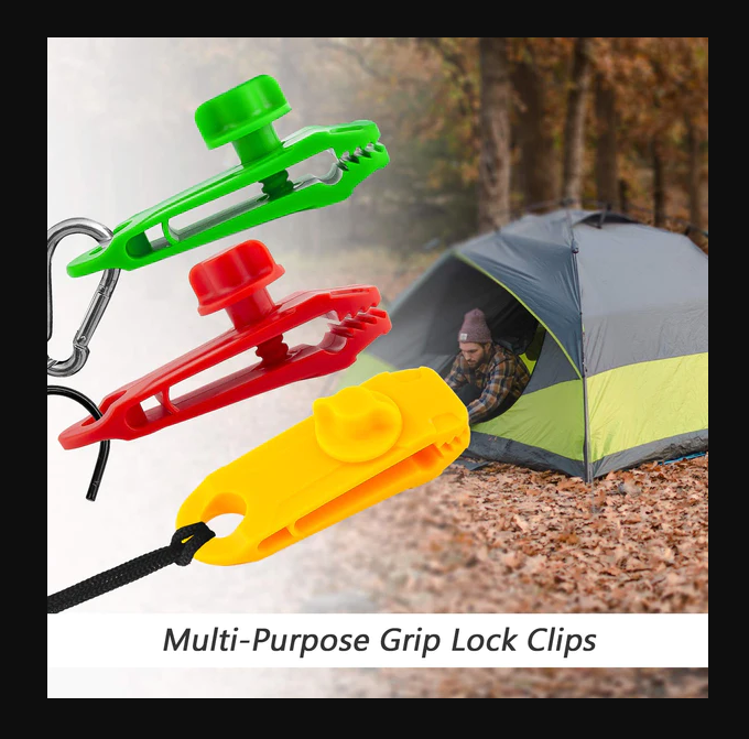 12 Tarpaulin Clips Crocodile Mouth Tent Clips with Tighten Lock Grip ...