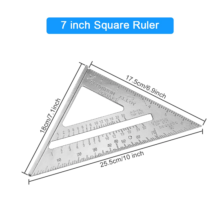 7” Carpenters Roofing Rafters Joiner Aluminium Angle Square Triangle ...