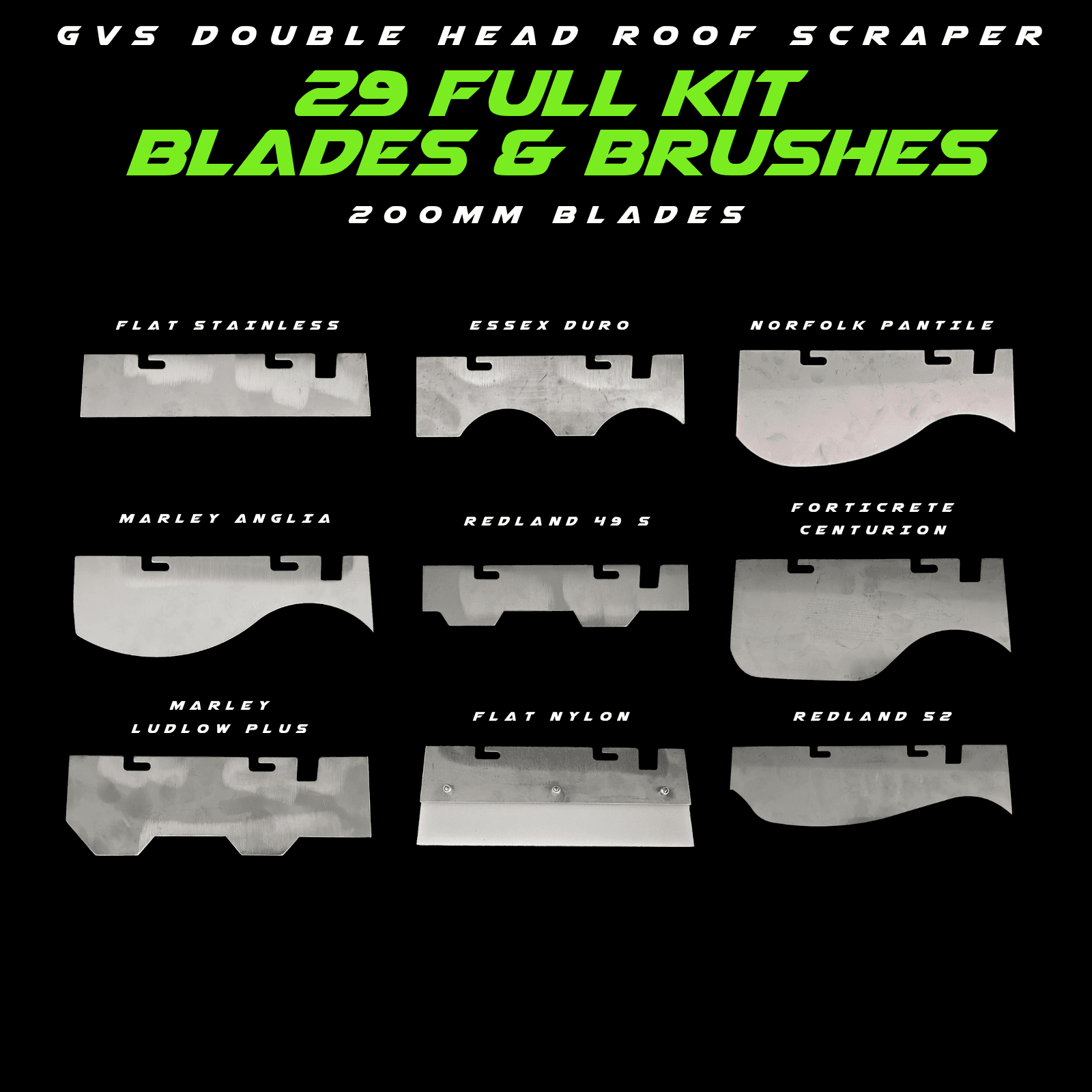 GVS Double Head Roof Scraper Kit 29 Blades and Brushes
