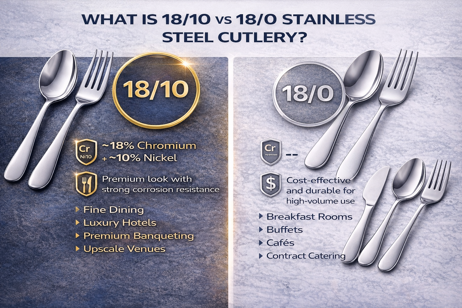 Cutlery materials explained: 18/10 vs 18/0 and what buyers should pick