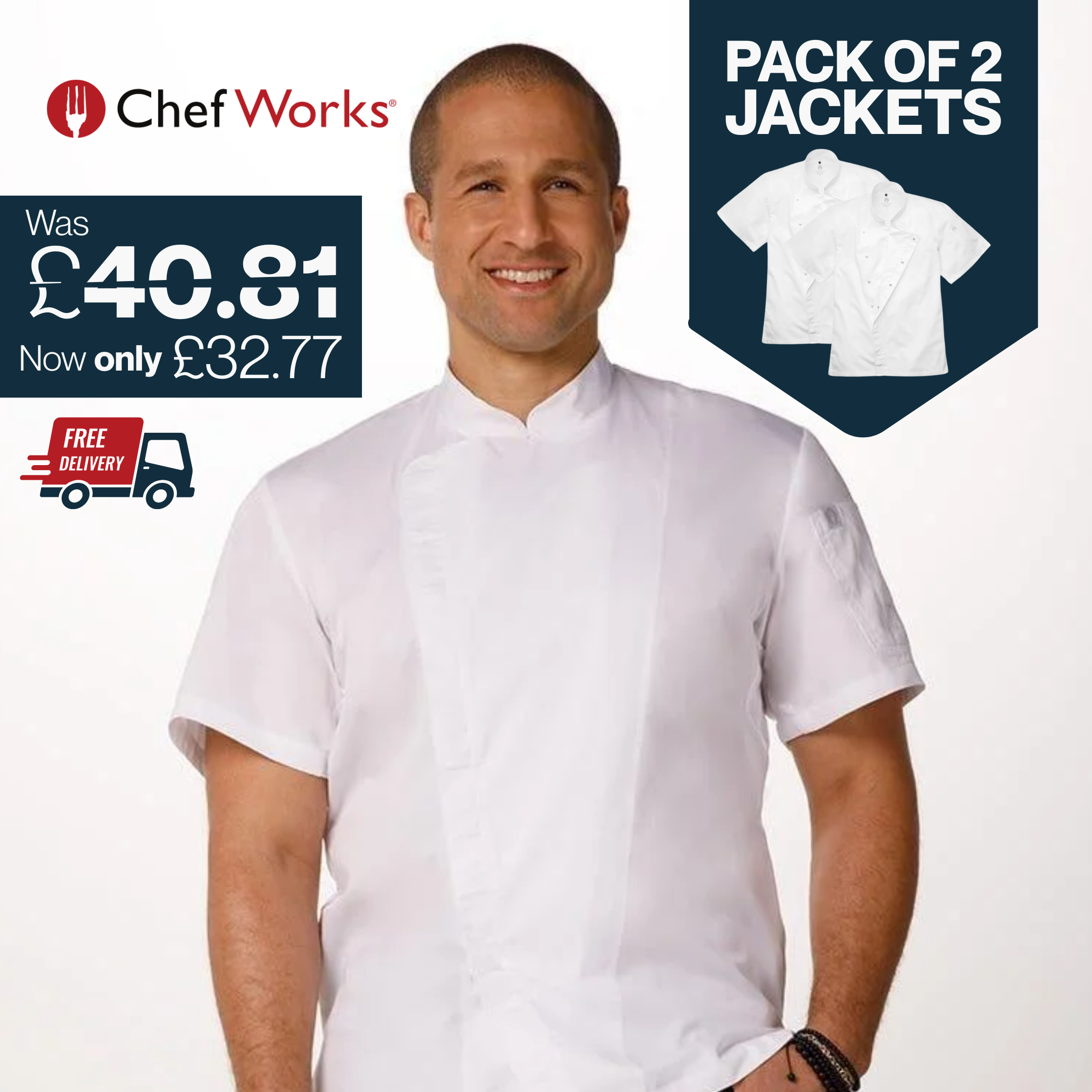 Cannes Sustainable Chef Coat by ChefWorks - PACK of 2 Chef Coats (LAST ...