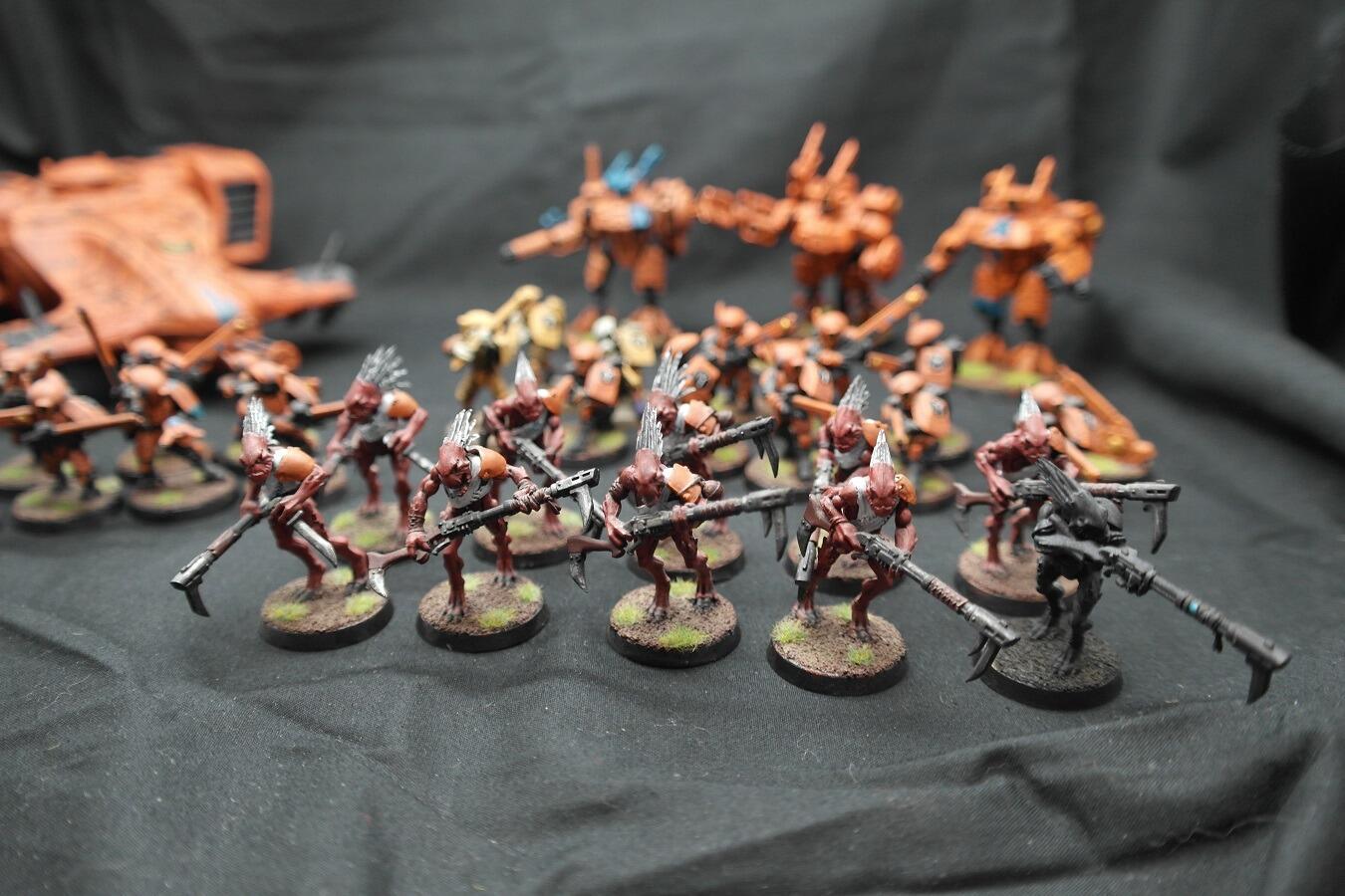 Pre-Loved Painted T’au Army: DF, 20 FW, Cmdr+BG, 10 Kroot | Warmodels.co.uk