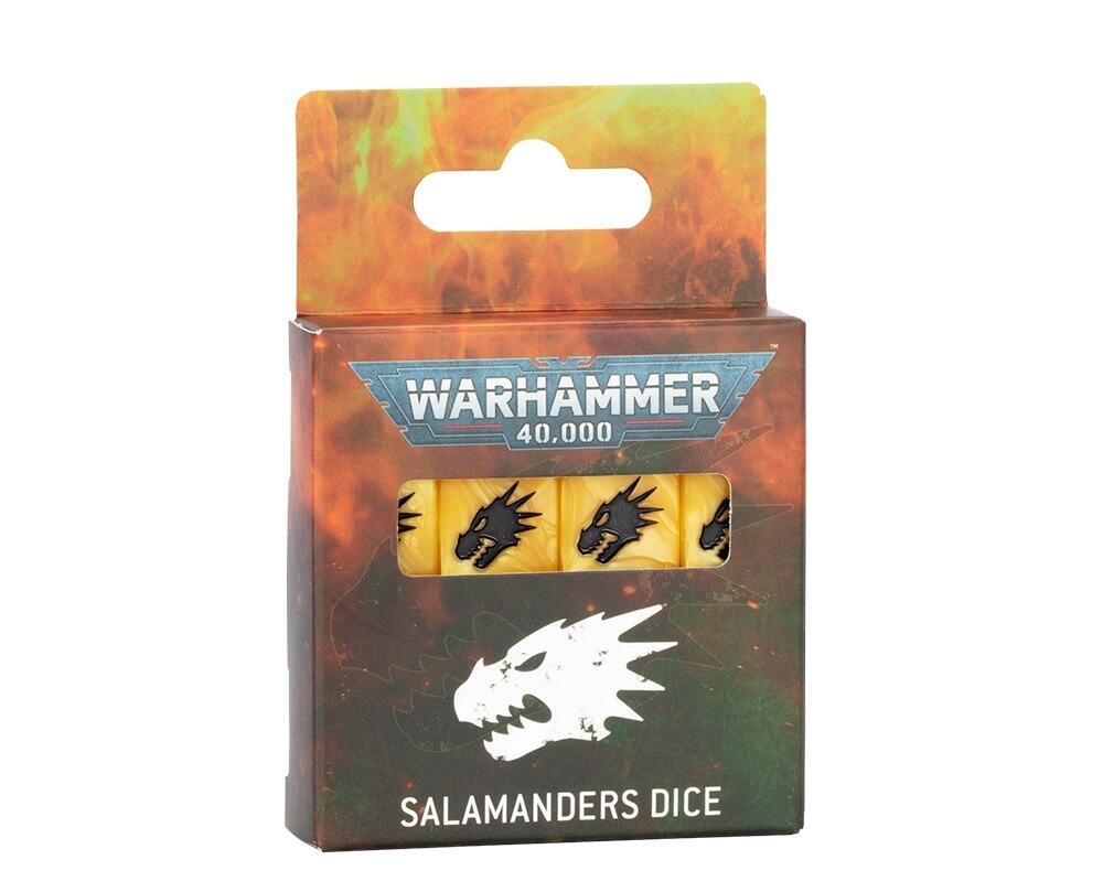 Salamanders Dice Set – 16 Fiery Yellow Chapter Dice | Warhammer 40k