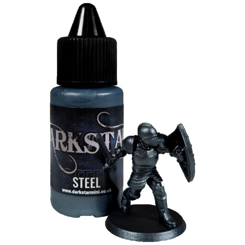 Darkstar: Steel – Mid-Tone Metallic Acrylic Paint for Miniatures
