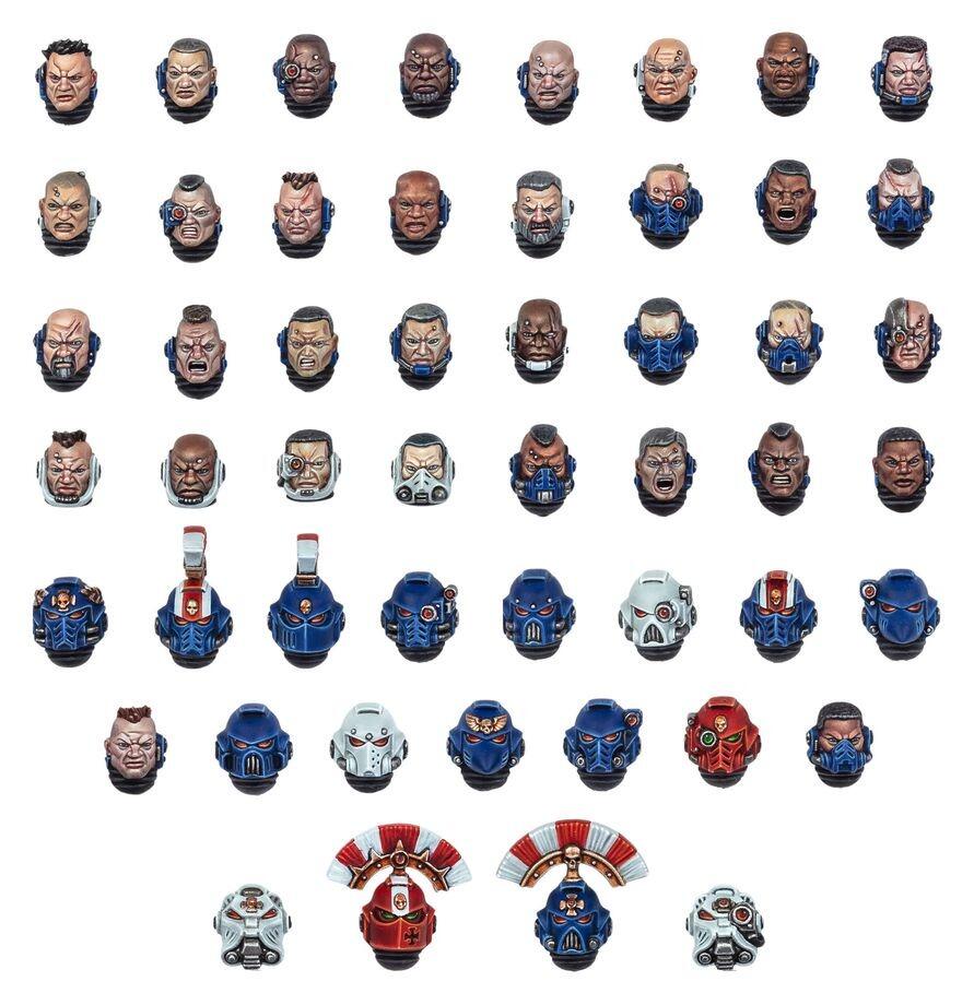 Space Marine Heads – Custom Upgrade Pack for Warhammer 40K | Warmodels ...