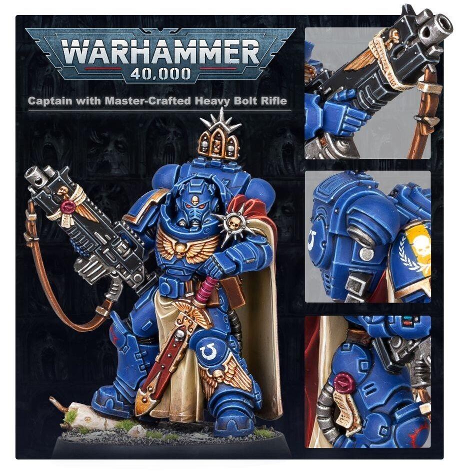 Space Marines Captain in Gravis Armour with Master-crafted Heavy Bo...