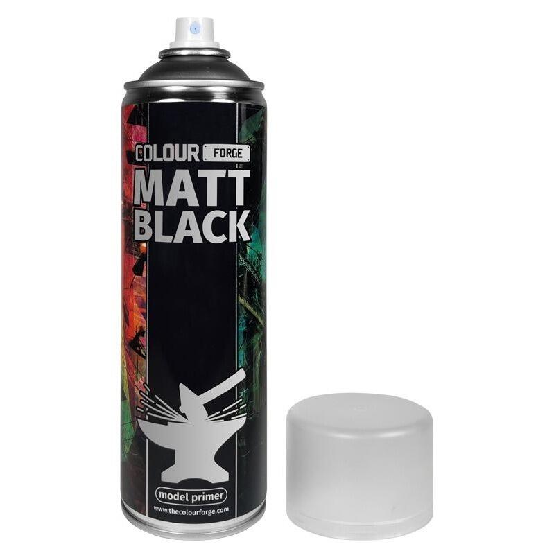 Colour Forge Matt Black Spray 500ml | High Quality Primer | Warmodels.co.uk