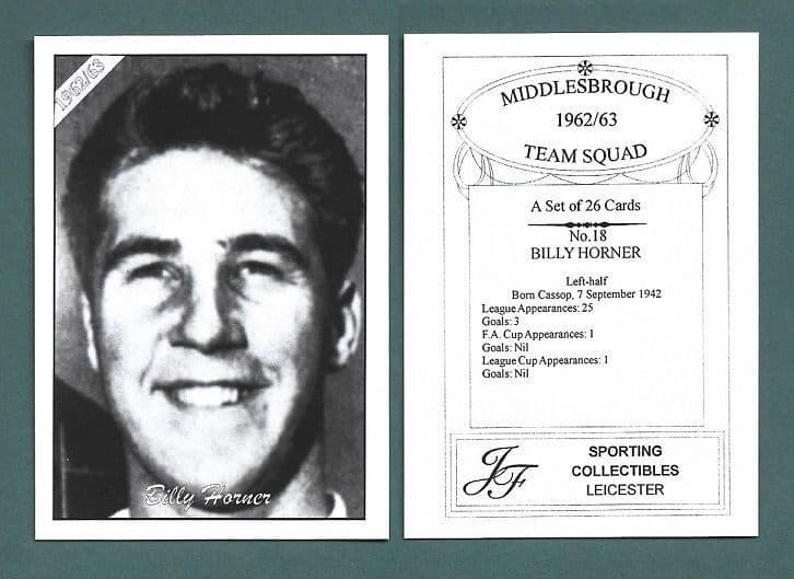 Middlesbrough Billy Horner 18 62-63