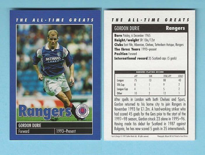 Glasgow Rangers Gordon Durie CBGR