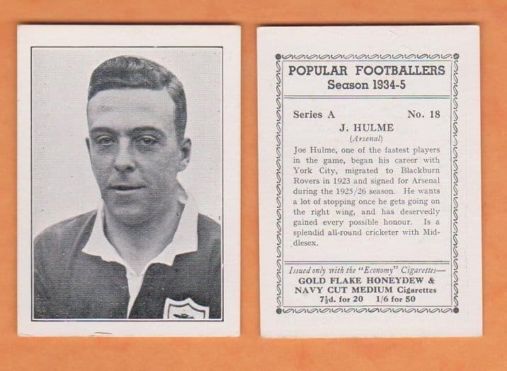 Arsenal Joe Hulme 18 &RJH&
