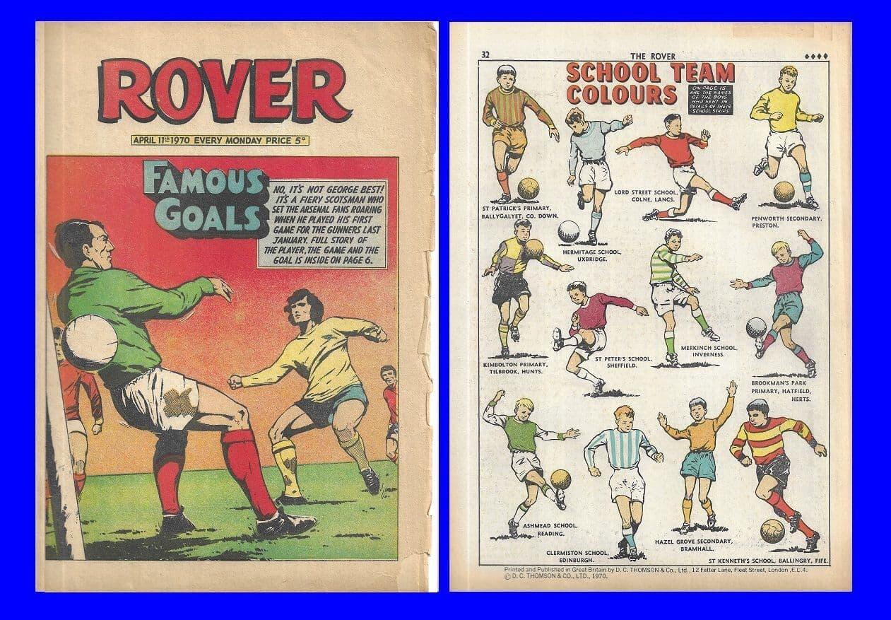 Rover Comic Arsenal v Manchester United Peter Marinello April 11th 1970 D