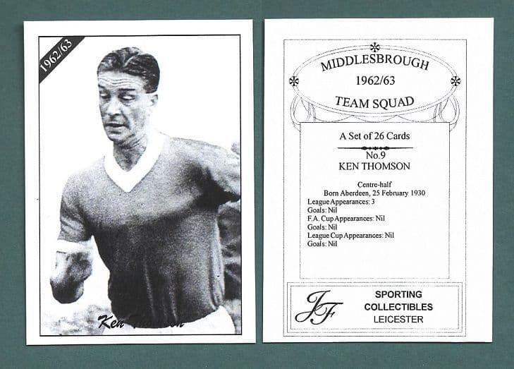 Middlesbrough Ken Thomson 9 62-63