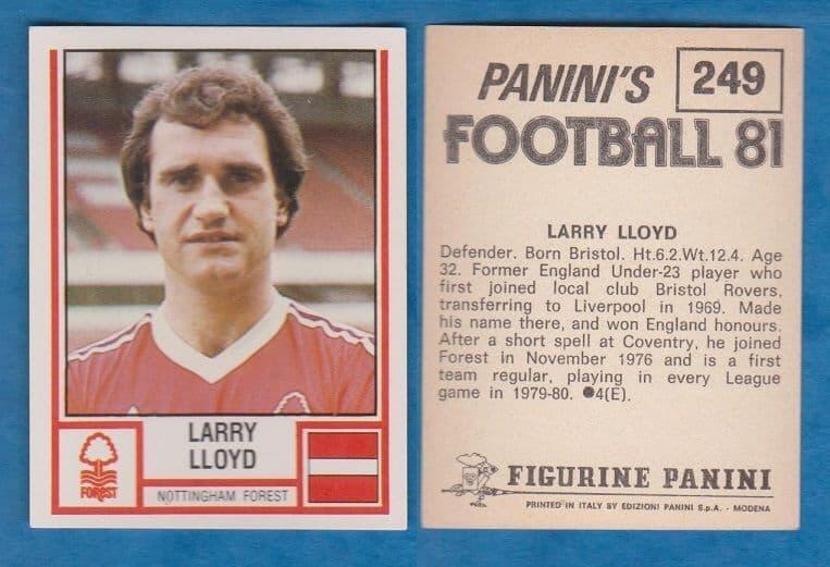 Nottingham Forest Larry Lloyd England 249