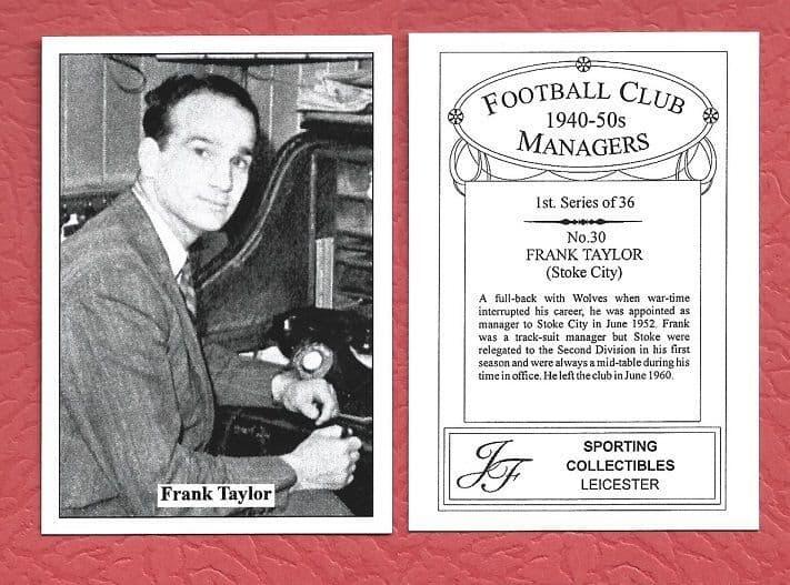 Stoke City Frank Taylor 30 1 CM