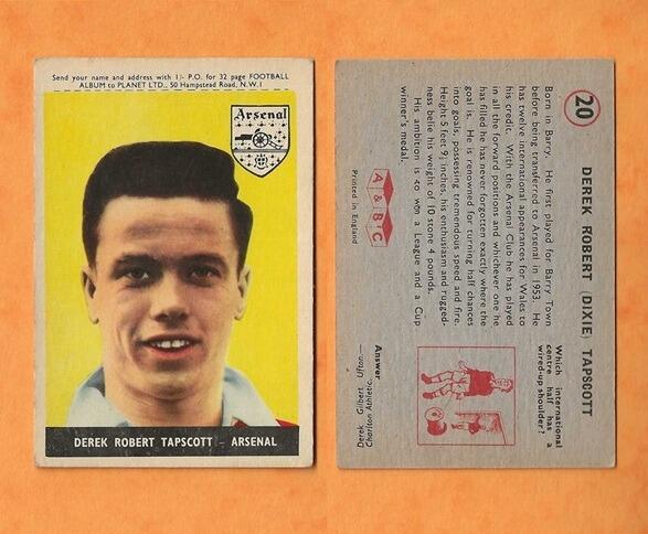 Arsenal Derek Tapscott Wales 20