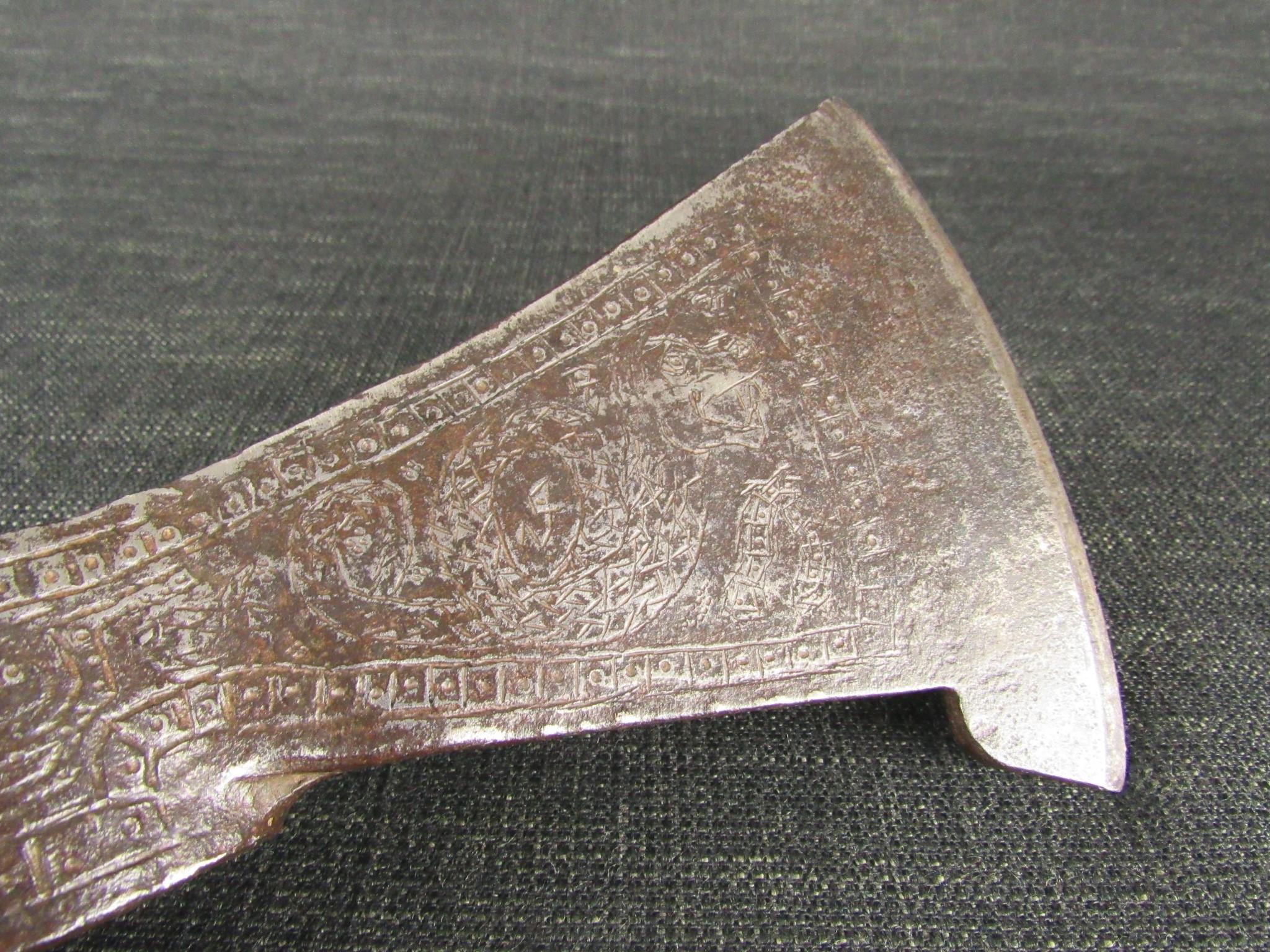 Decorated Axe Head with Wolf Headed Snake ? *SOLD*