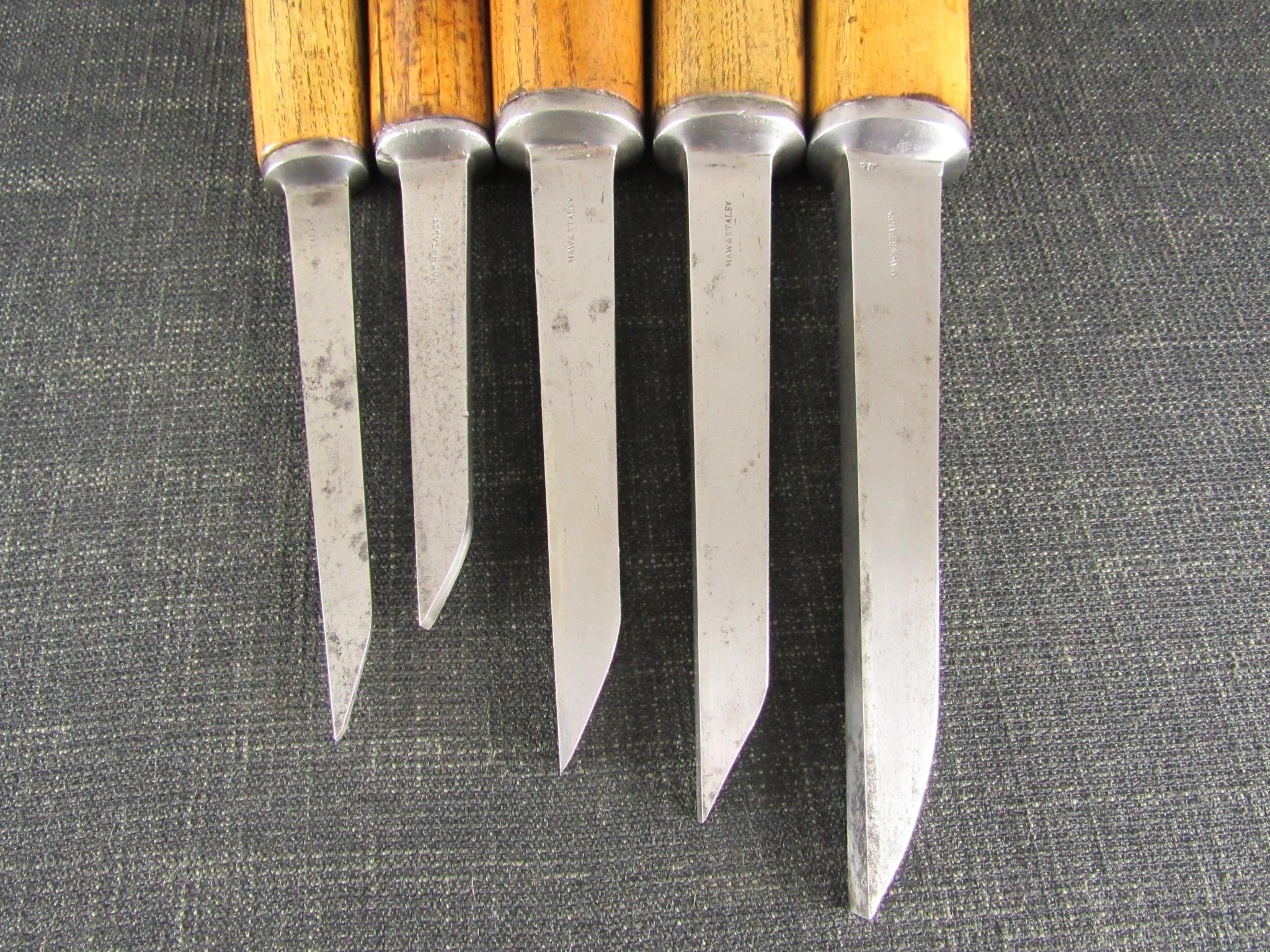 5 MAW & STALEY Pig Sticker Mortice Chisels *SOLD*