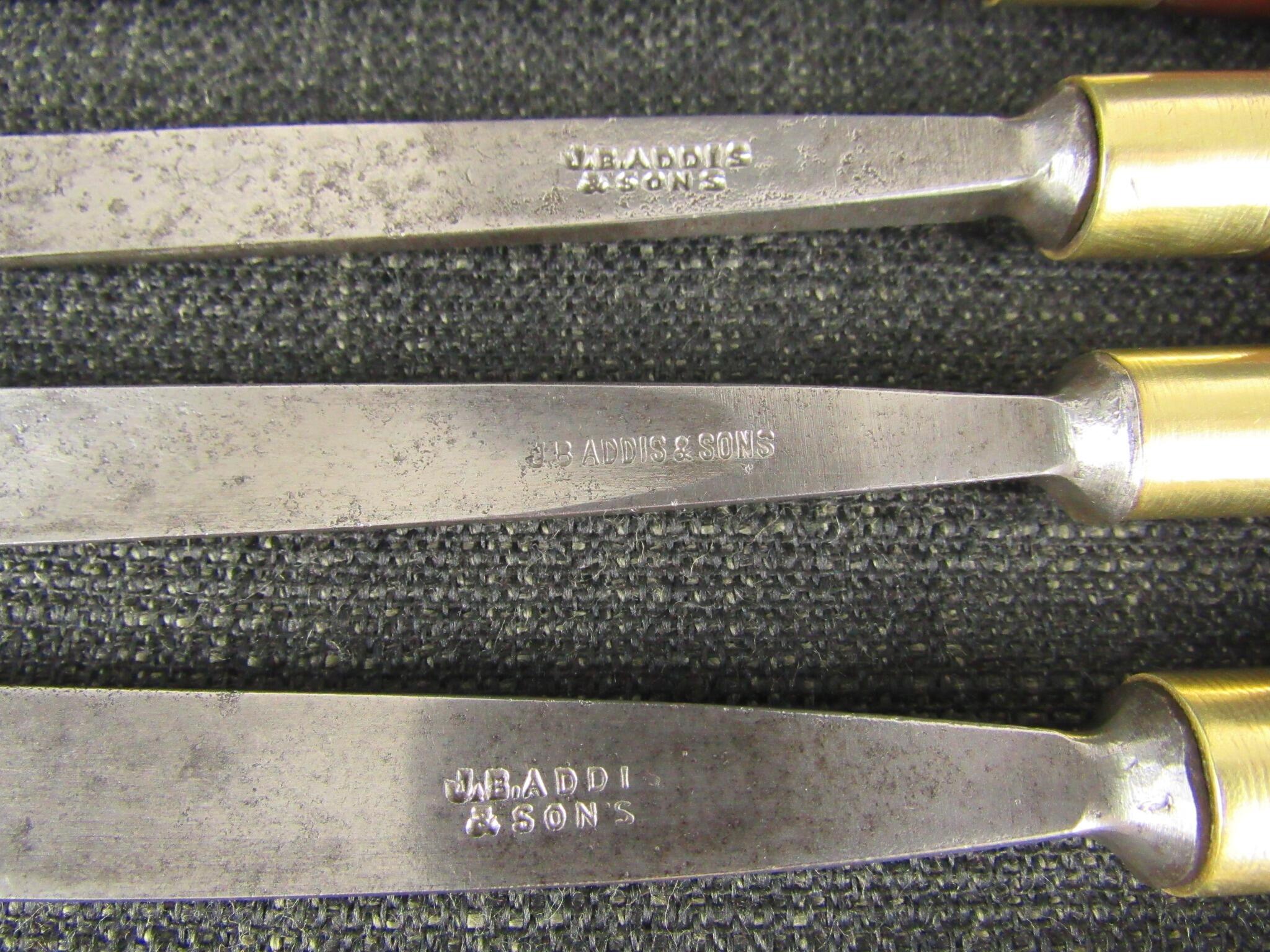 Set of 11 Antique JB ADDIS Carving Tools - 9 Prize Medals *SOLD*