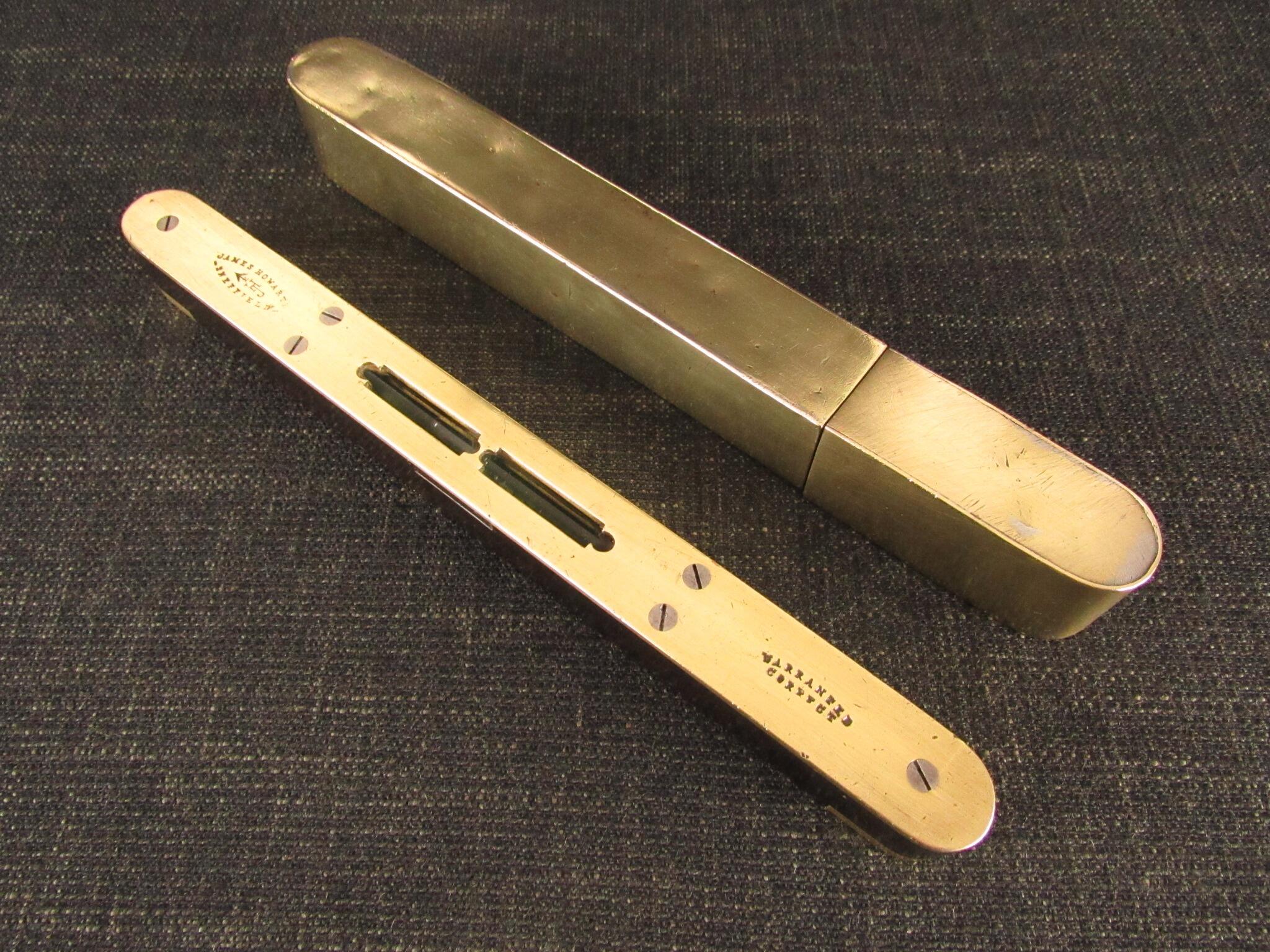 9 inch JAMES HOWARTH Ebony Spirit Level in Brass Case *SOLD*