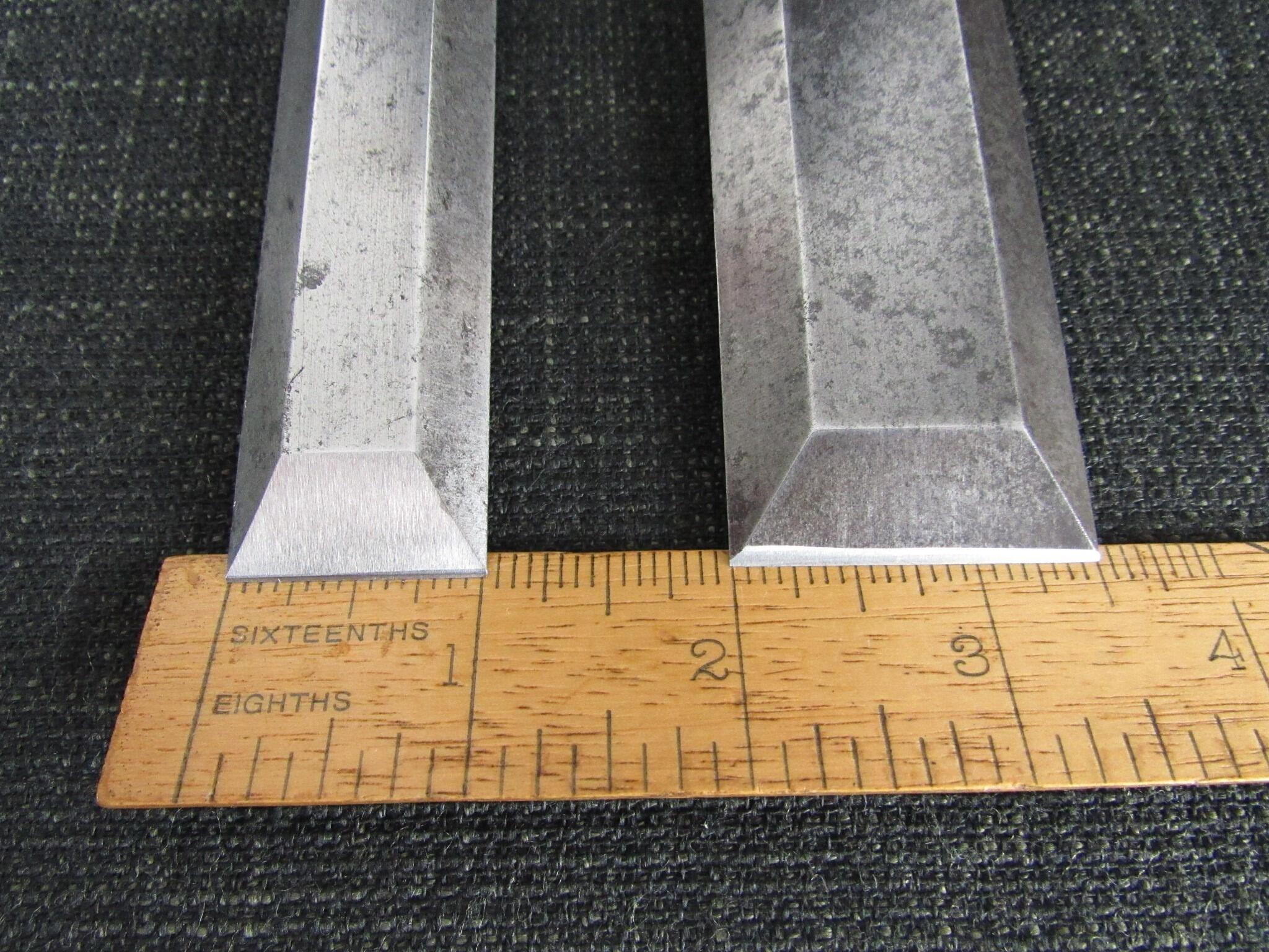 Pair of G BUCK Heavy Bevel Edge Chisels with Boxwood Handles - 1 & 1 1/2 inch *SOLD*