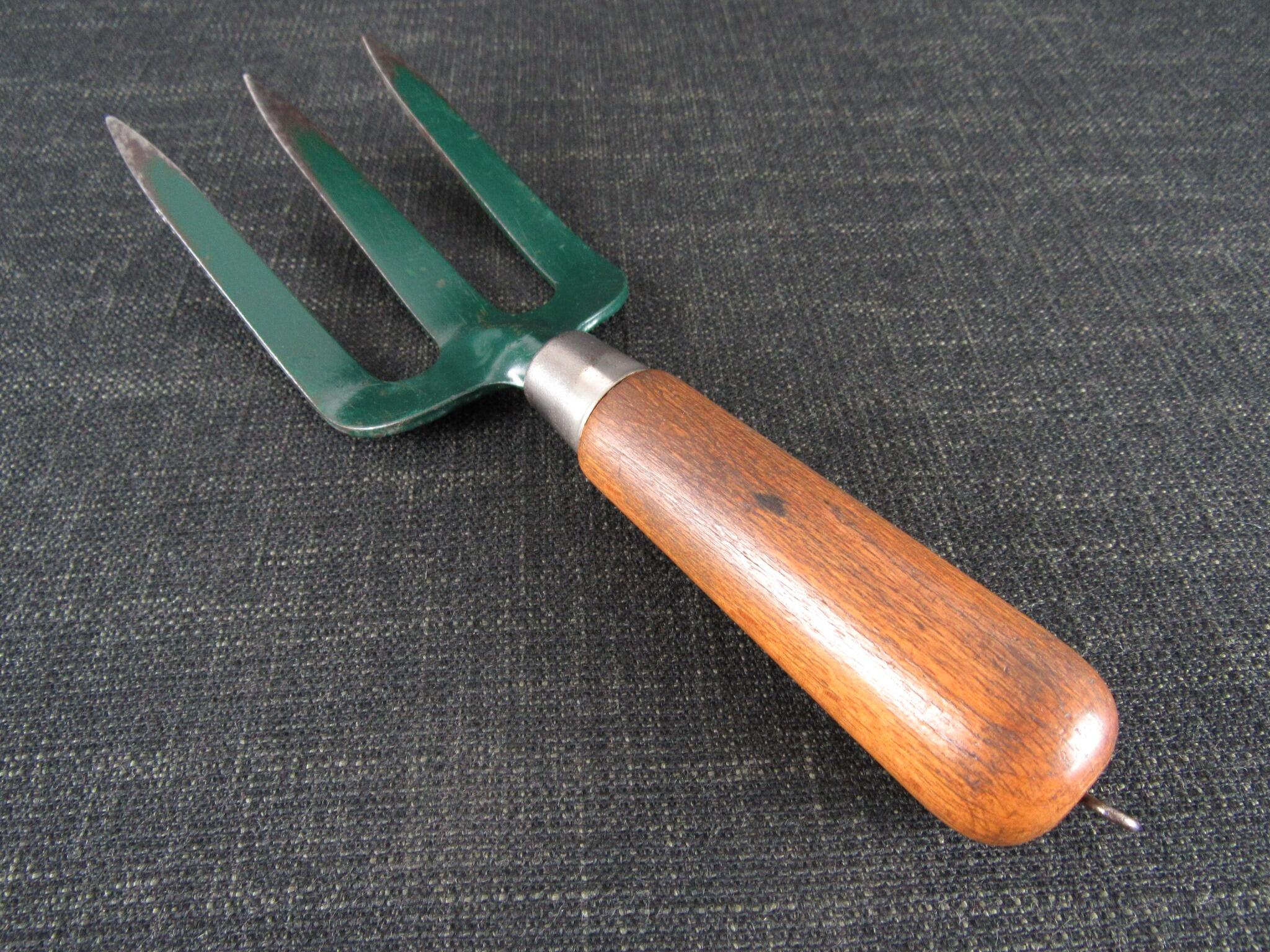 Vintage Garden Hand Fork - Green