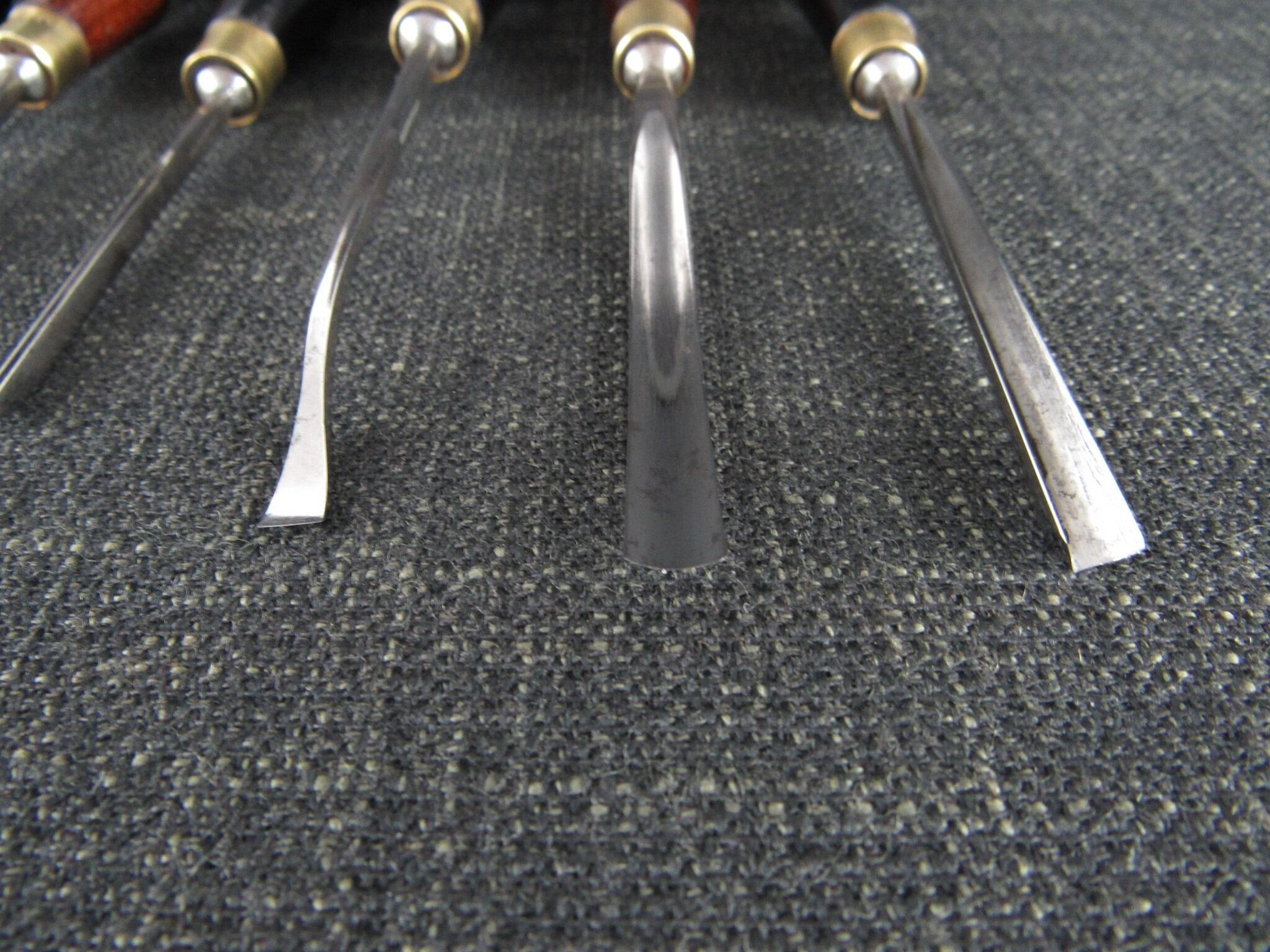 6 MARPLES Carving Tools with Ebony & Rosewood Handles *SOLD*