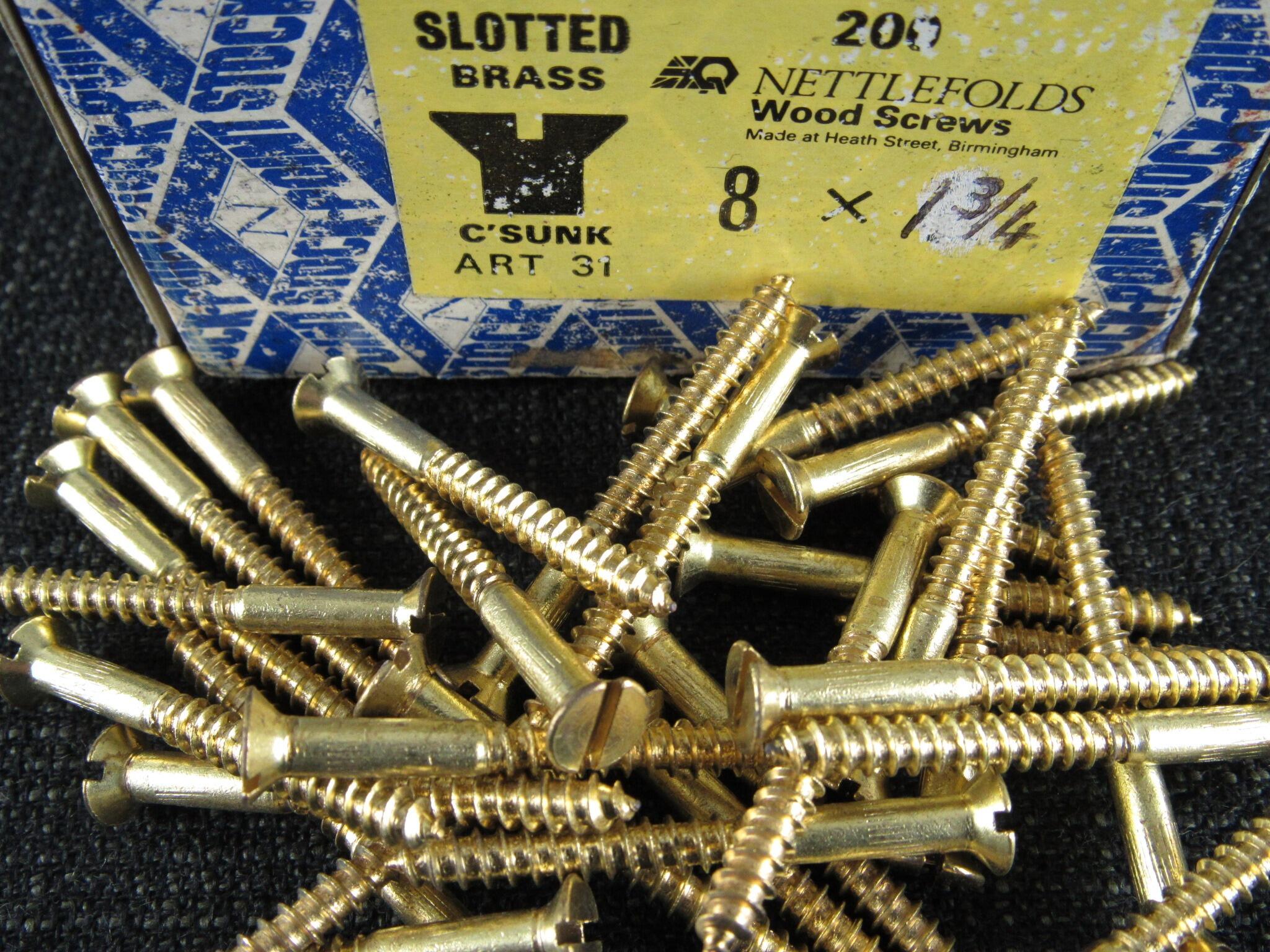 NETTLEFOLDS Brass Screws (Qty 25)