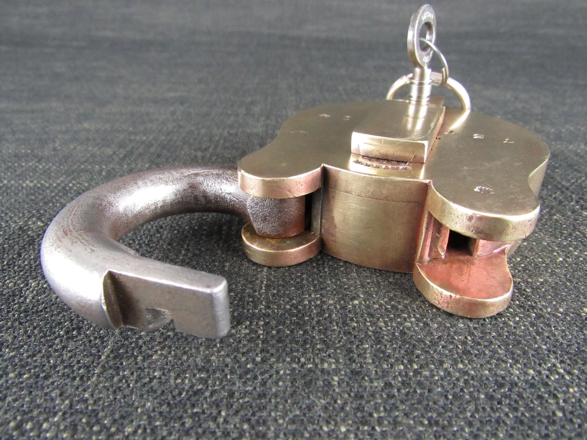 Antique Patent CHUBB Brass Padlock & Key
