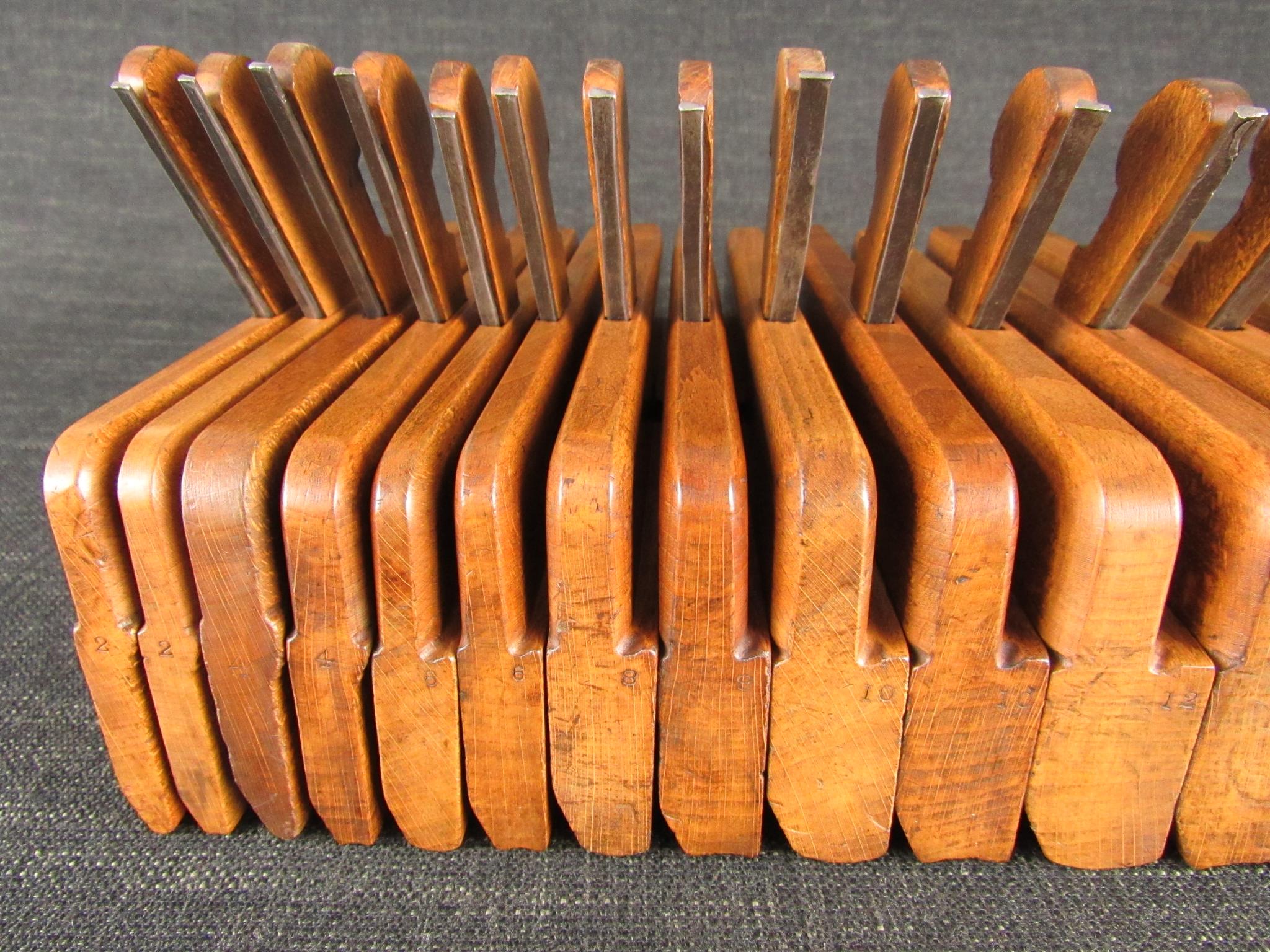 Set of 18 HIELDS Hollow & Round Moulding Planes *SOLD*