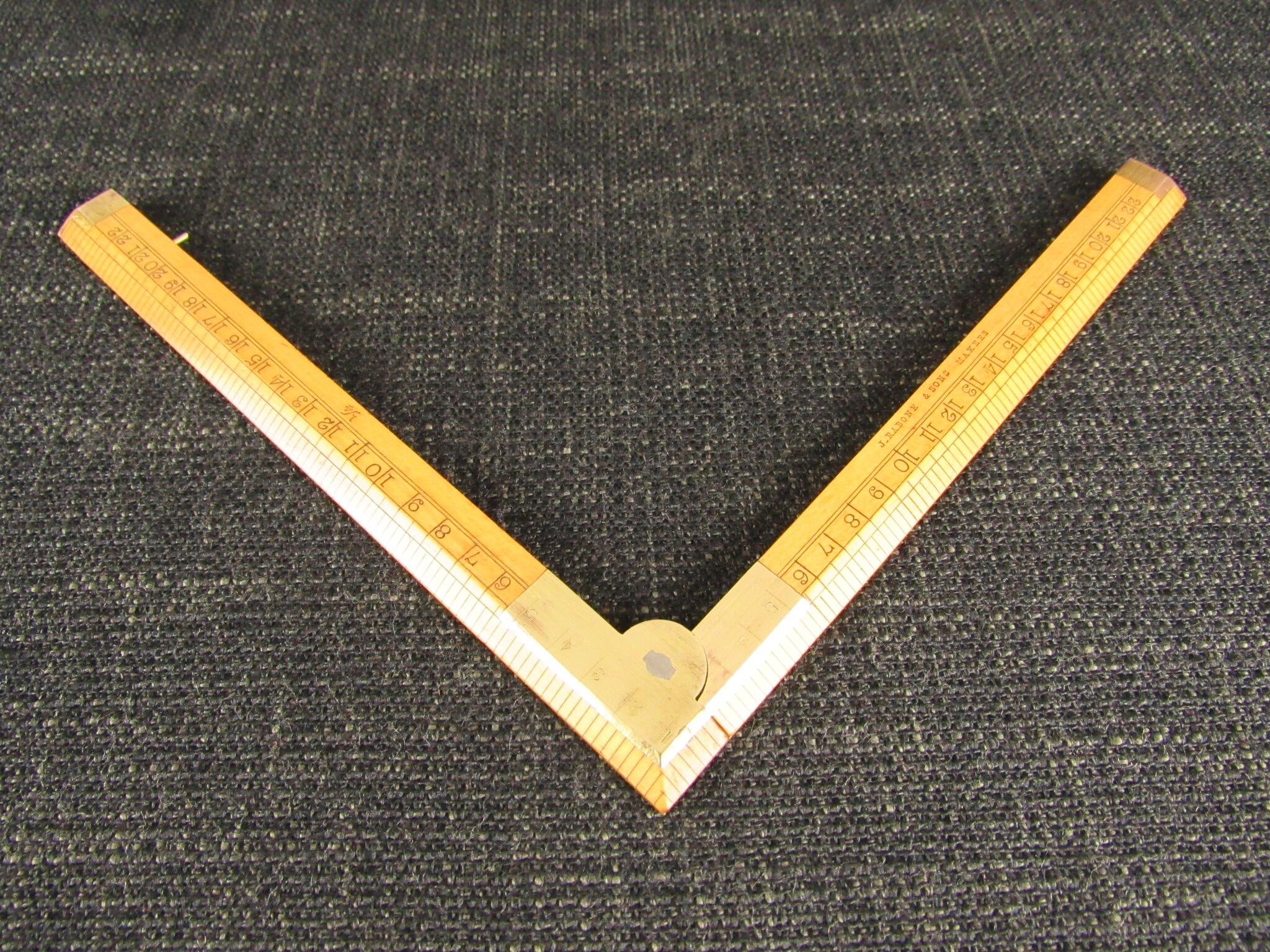 6 inch RABONE 1518 Tailors Diagram Rule & Square *SOLD*