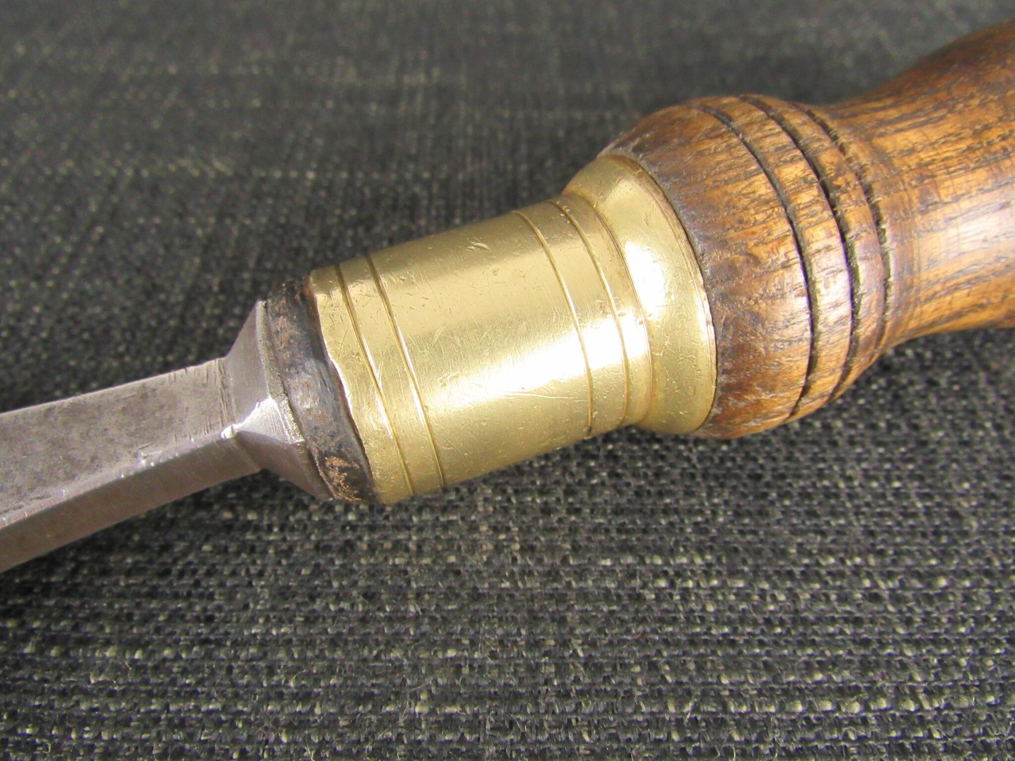 Large GILPIN Firmer Gouge with Ornate Brass Ferrule - 1 7/16 inch *SOLD*
