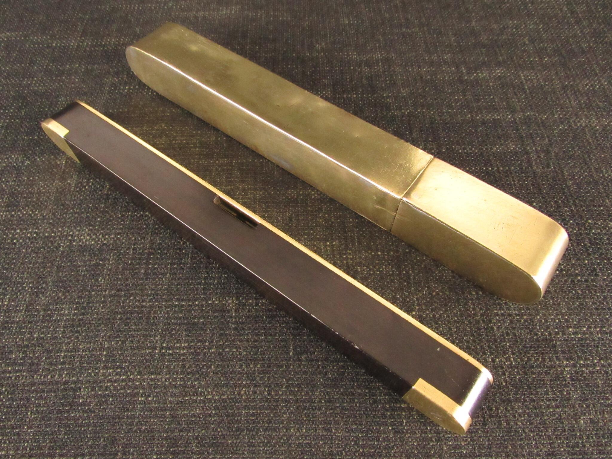 9 inch JAMES HOWARTH Ebony Spirit Level in Brass Case *SOLD*