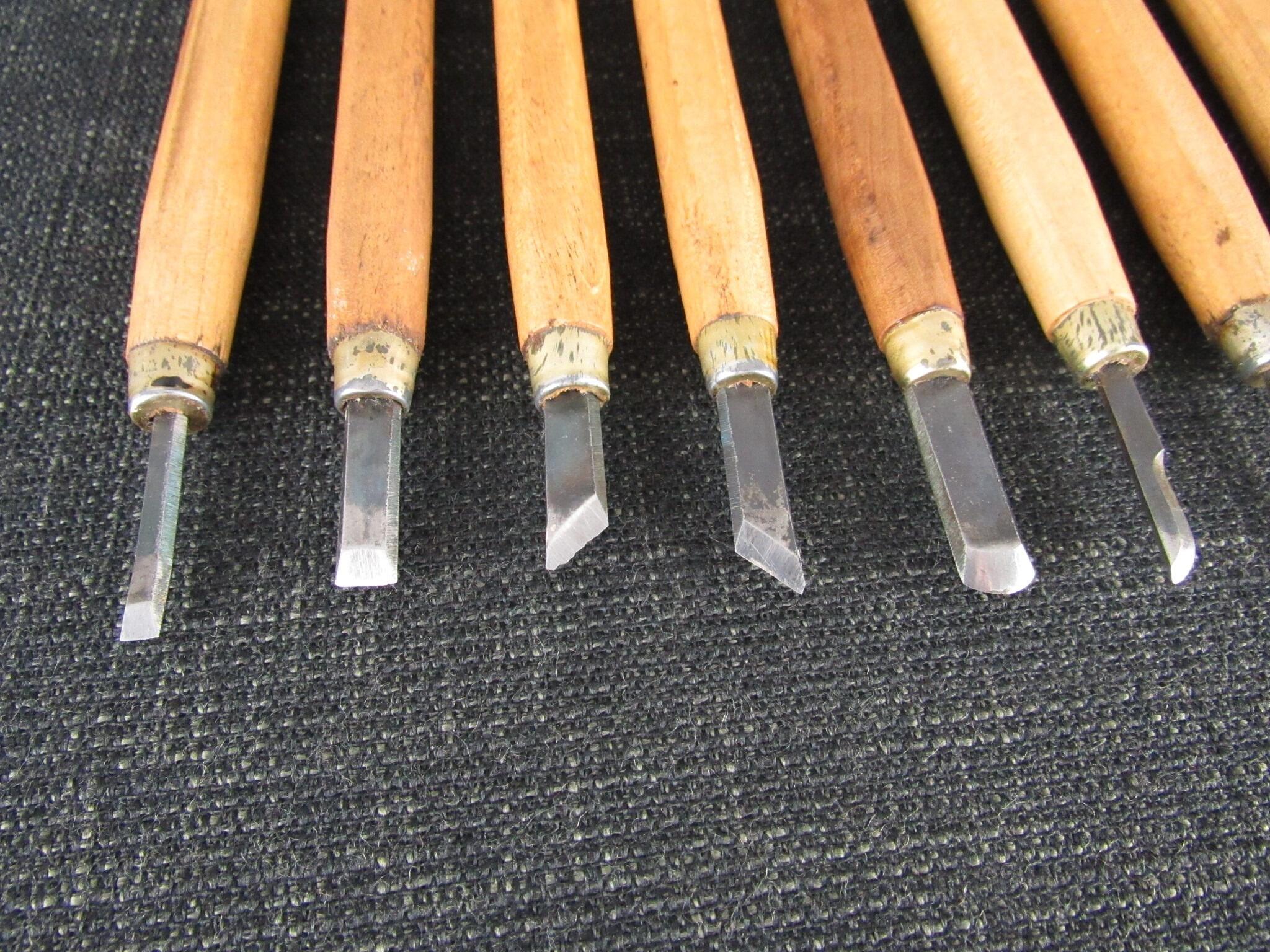 11 Japanese Chip Carving Tools - Whittling Tools *SOLD*